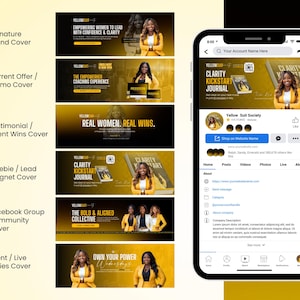 Editable Facebook Banner Templates | 6-in-1 Canva Pack for Coaching ...