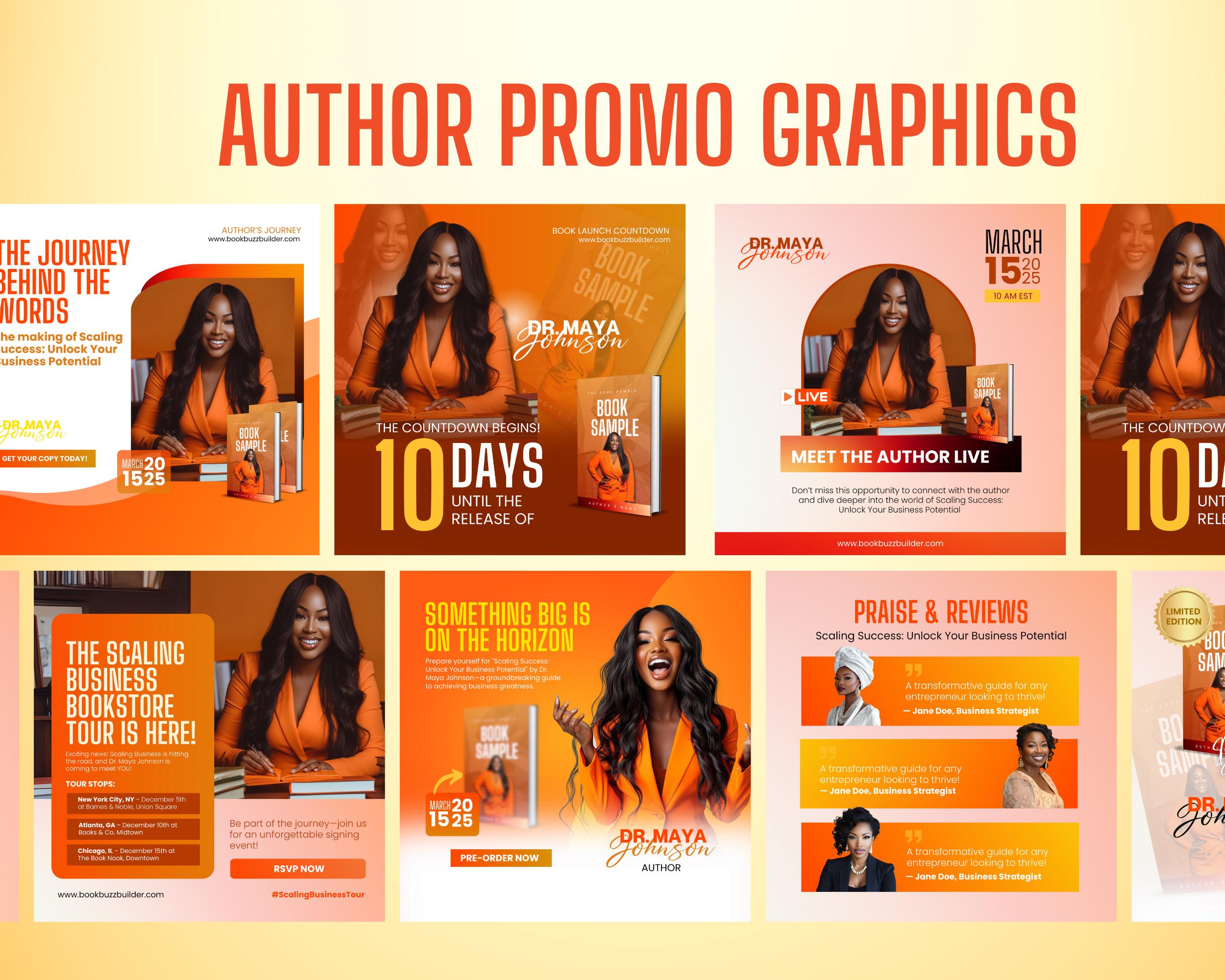 20-in-1 Editable Author Launch Bundle | Customizable Canva Templates ...