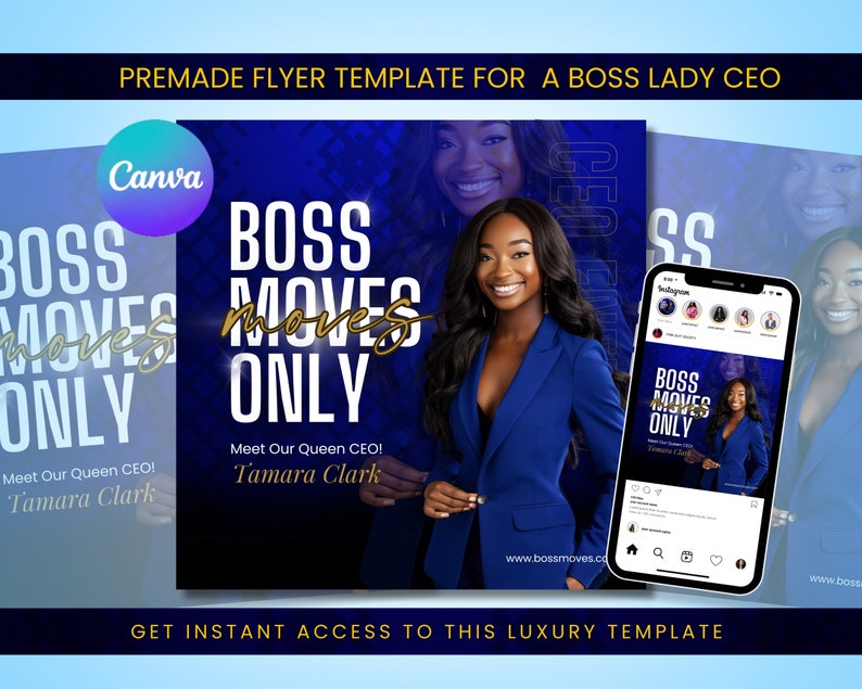 Royal Blue Boss CEO Flyer, Luxury Flyer, Business Flyer, Businesswomen ...