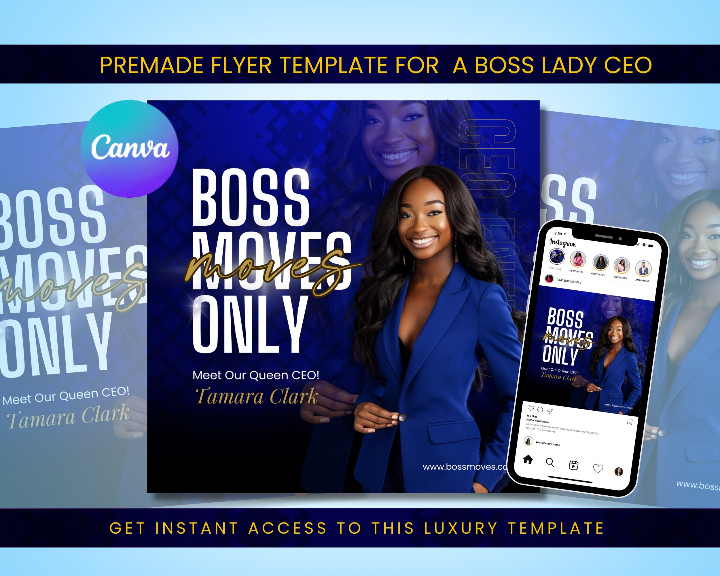 Royal Blue Boss CEO Flyer, Luxury Flyer, Business Flyer, Businesswomen ...