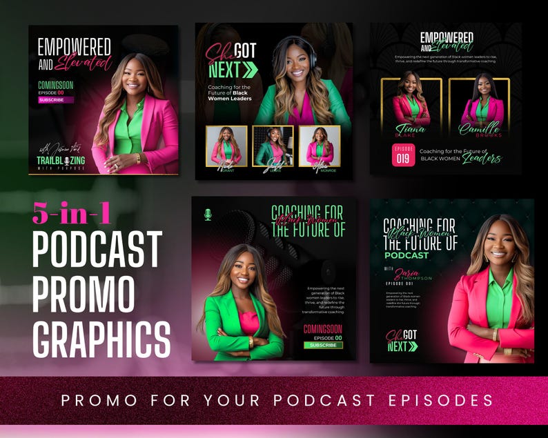 Podcast Promo Flyer Templates: Social Media Canva Designs (digital ...