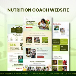 Website Design for Health Coaches | Editable Canva Template | Wellness ...