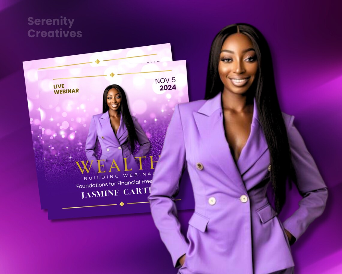 Financial Webinar Flyer: Violet and Gold Business Coaching (digital ...