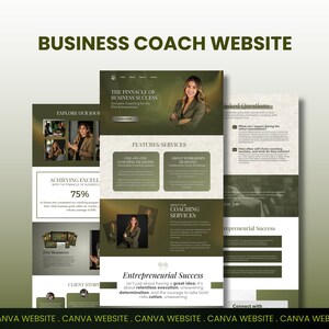 Customizable Business Coaching Website Design | Canva Editable ...