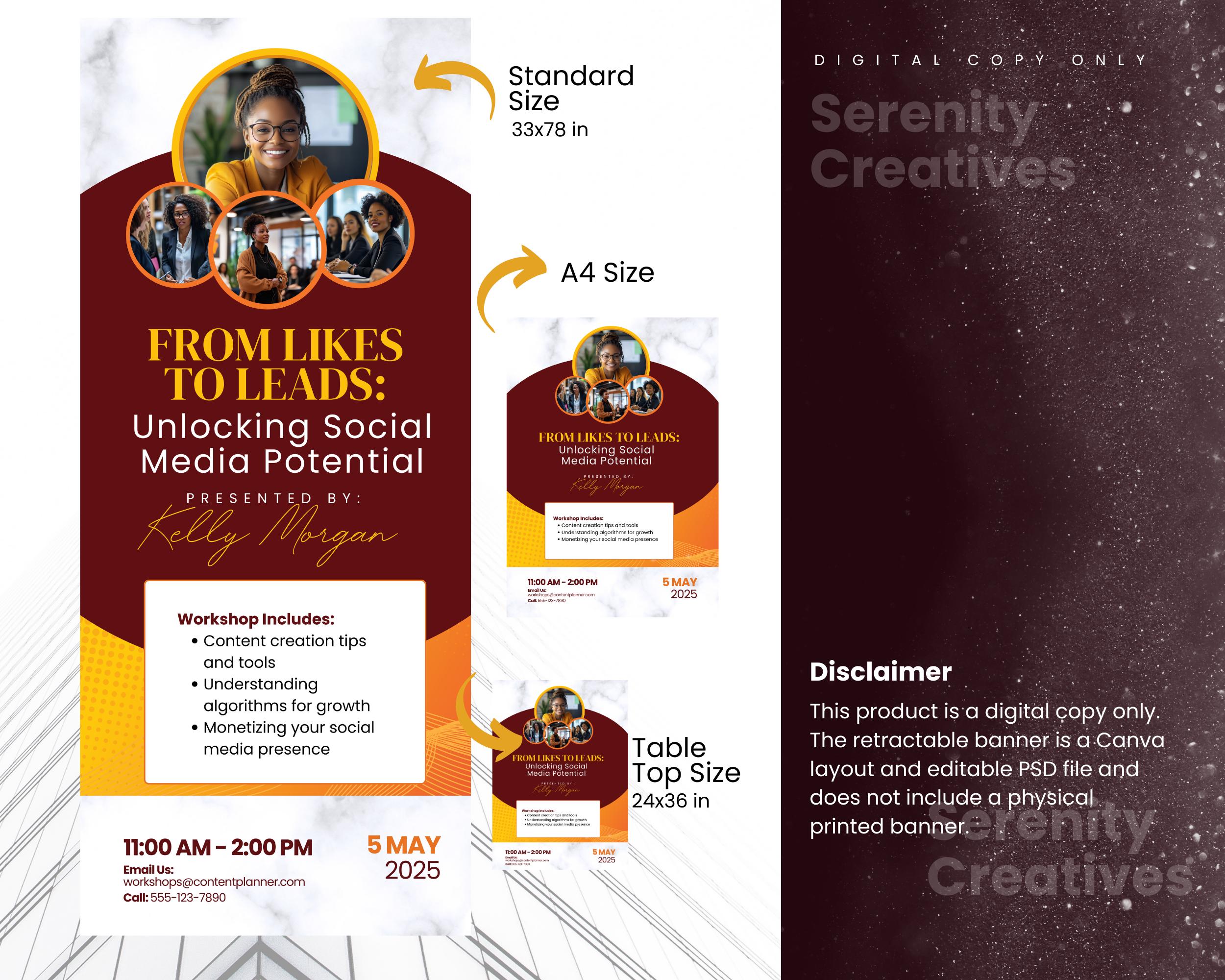 Luxury Retractable Banner for Coaching Business | Canva Editable - Etsy