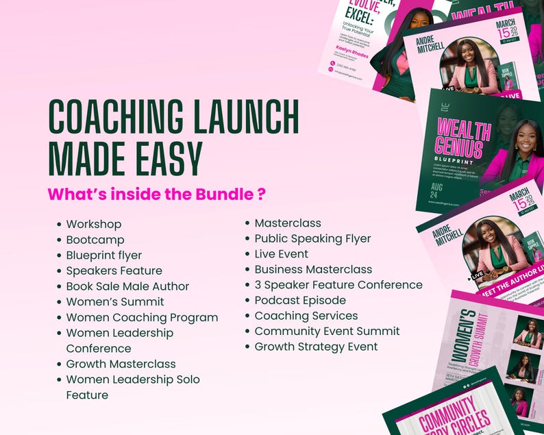 Pink Green Women's Coaching Templates | 20-in-1 Female Leadership ...