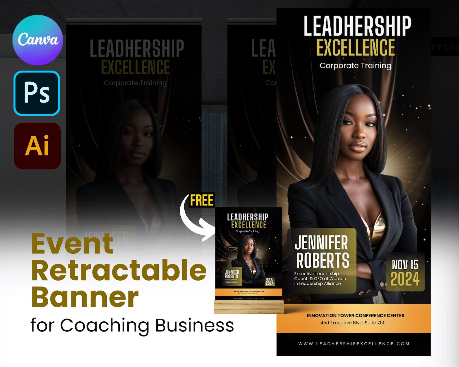 Custom Event Retractable Banner Template - DIY Design for Business ...