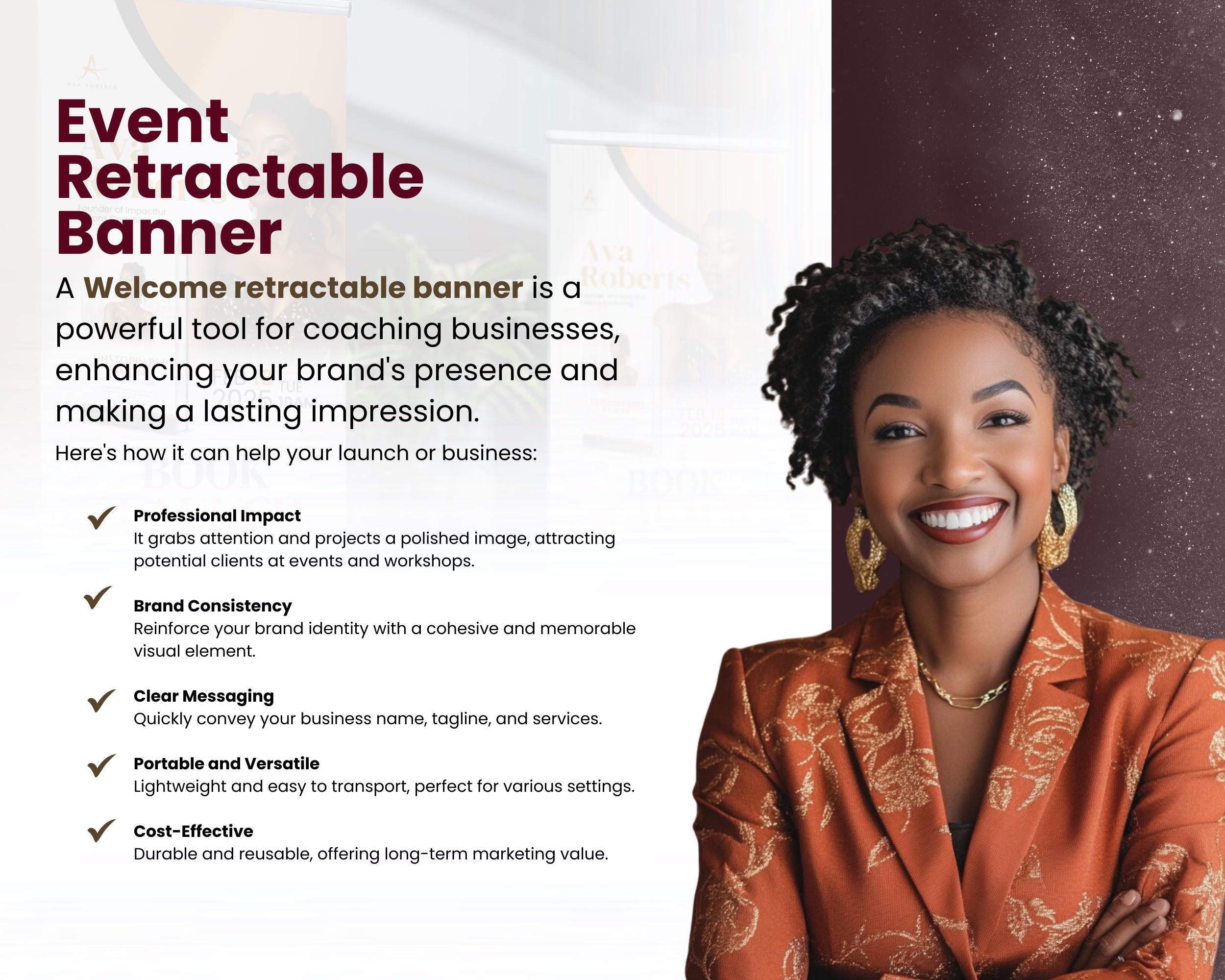 Luxury Retractable Banner for Coaching Business | Canva Editable - Etsy