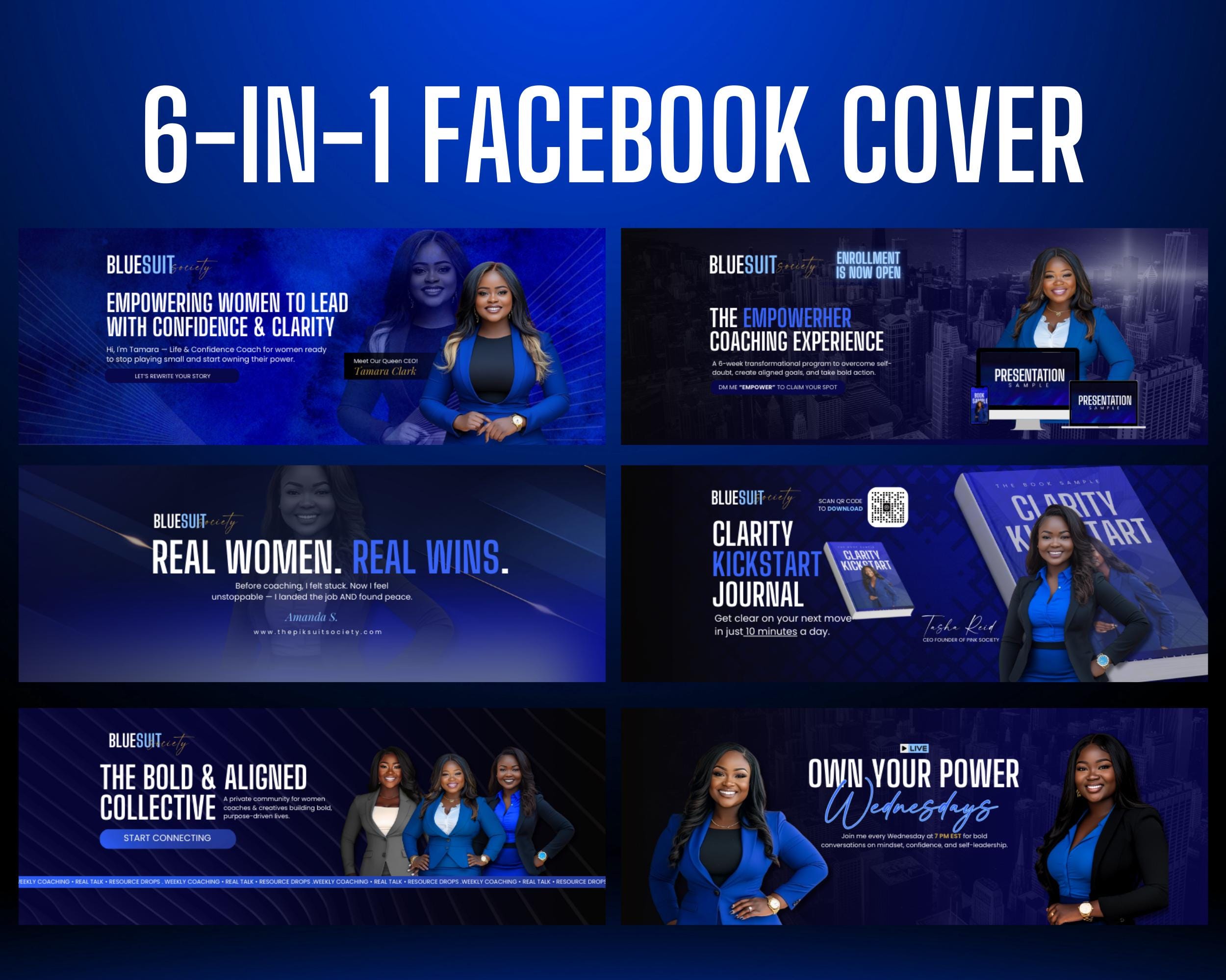 6 Facebook Covers for Coaches | Canva Templates for Personal Brand ...