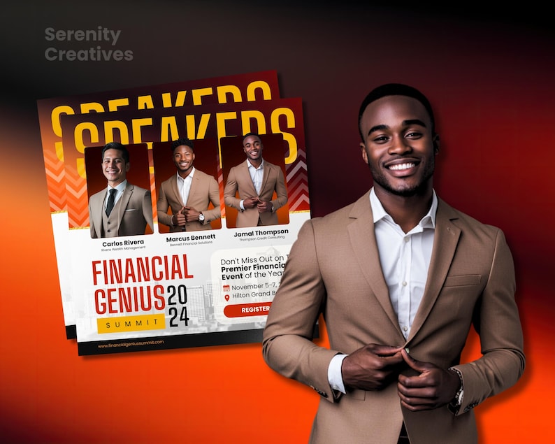 Financial Summit Flyer, Male Flyer, Business Flyer, DIY Template ...