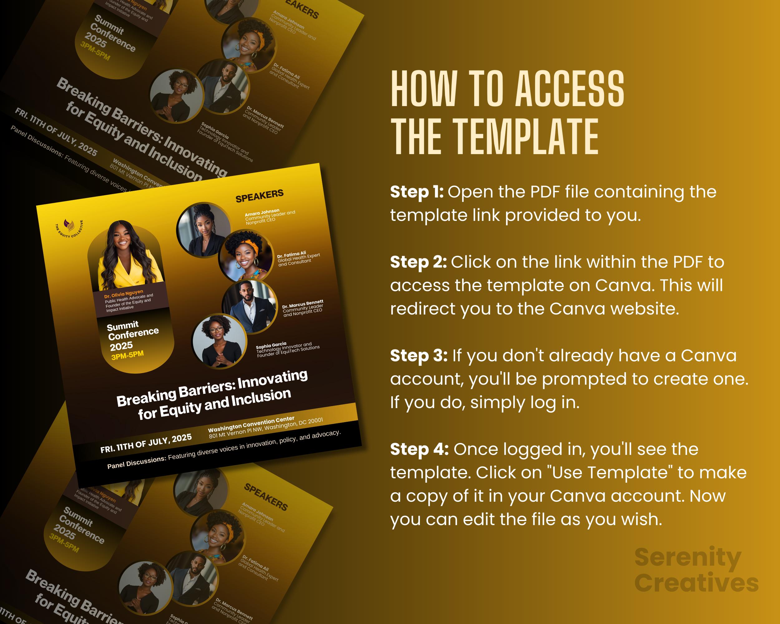 Editable Summit Flyer Template: Event Promotion, DIY Canva Design - Etsy