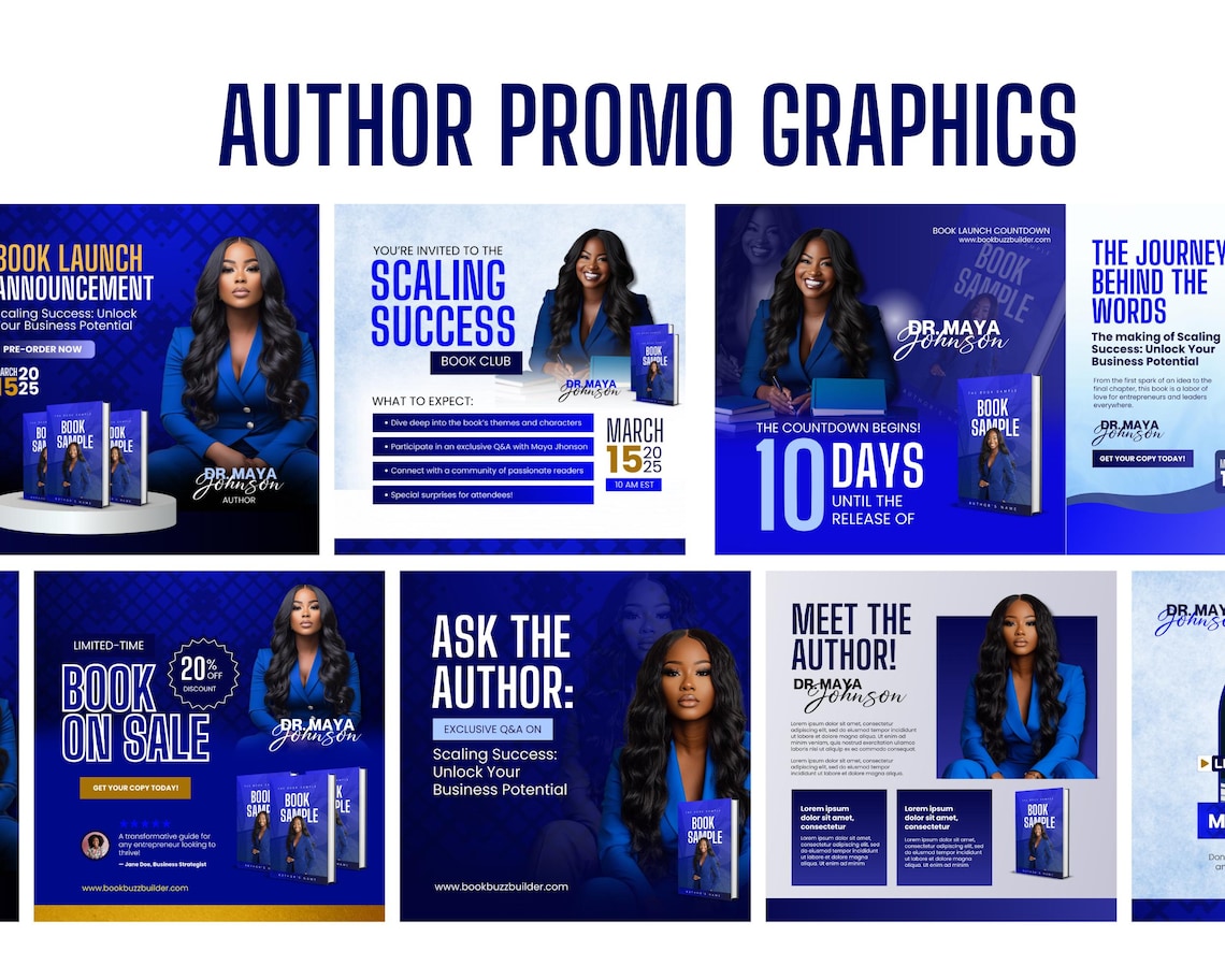 20-in-1 Editable Author Launch Bundle | Customizable Canva Templates ...