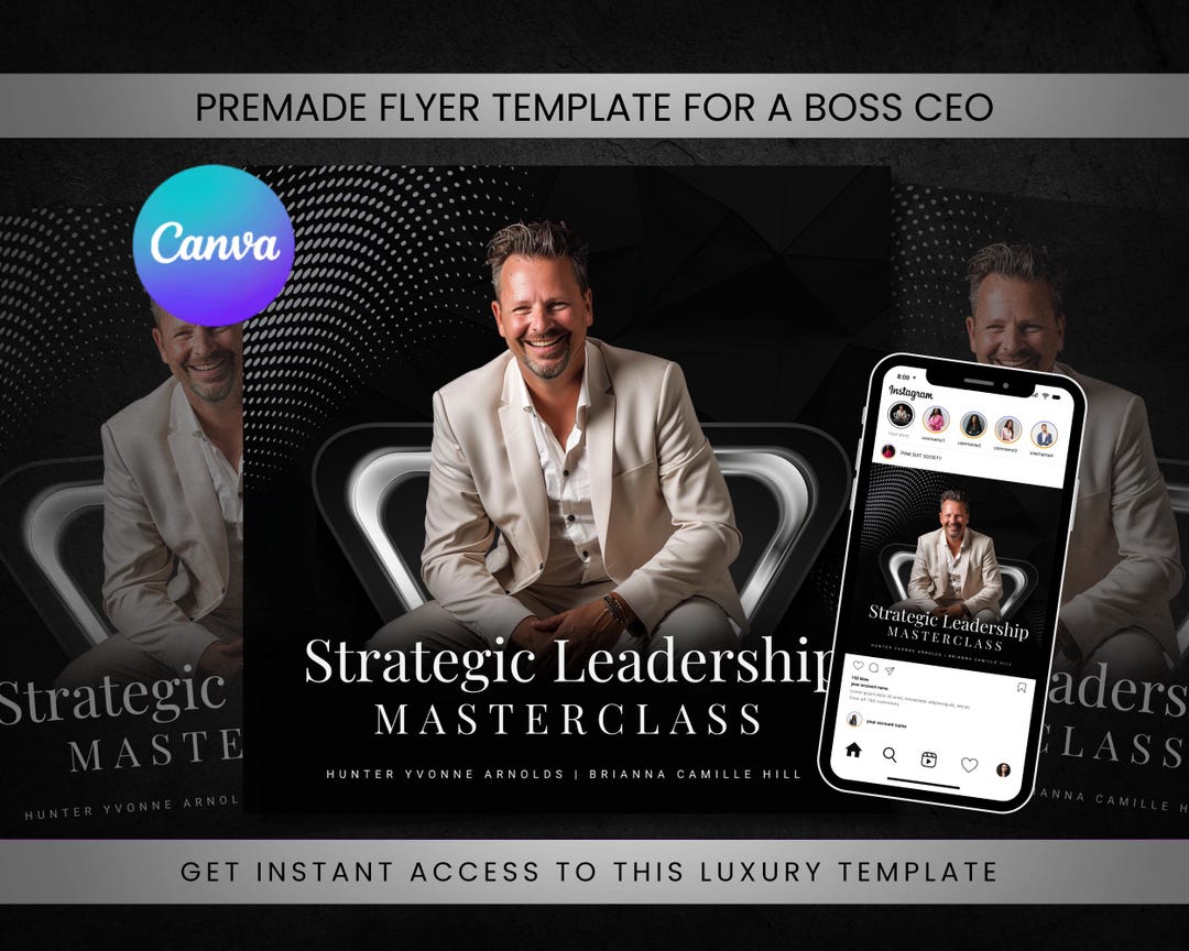 Black & Silver Masterclass Flyer Template: Business Coaching Ad (DIY ...