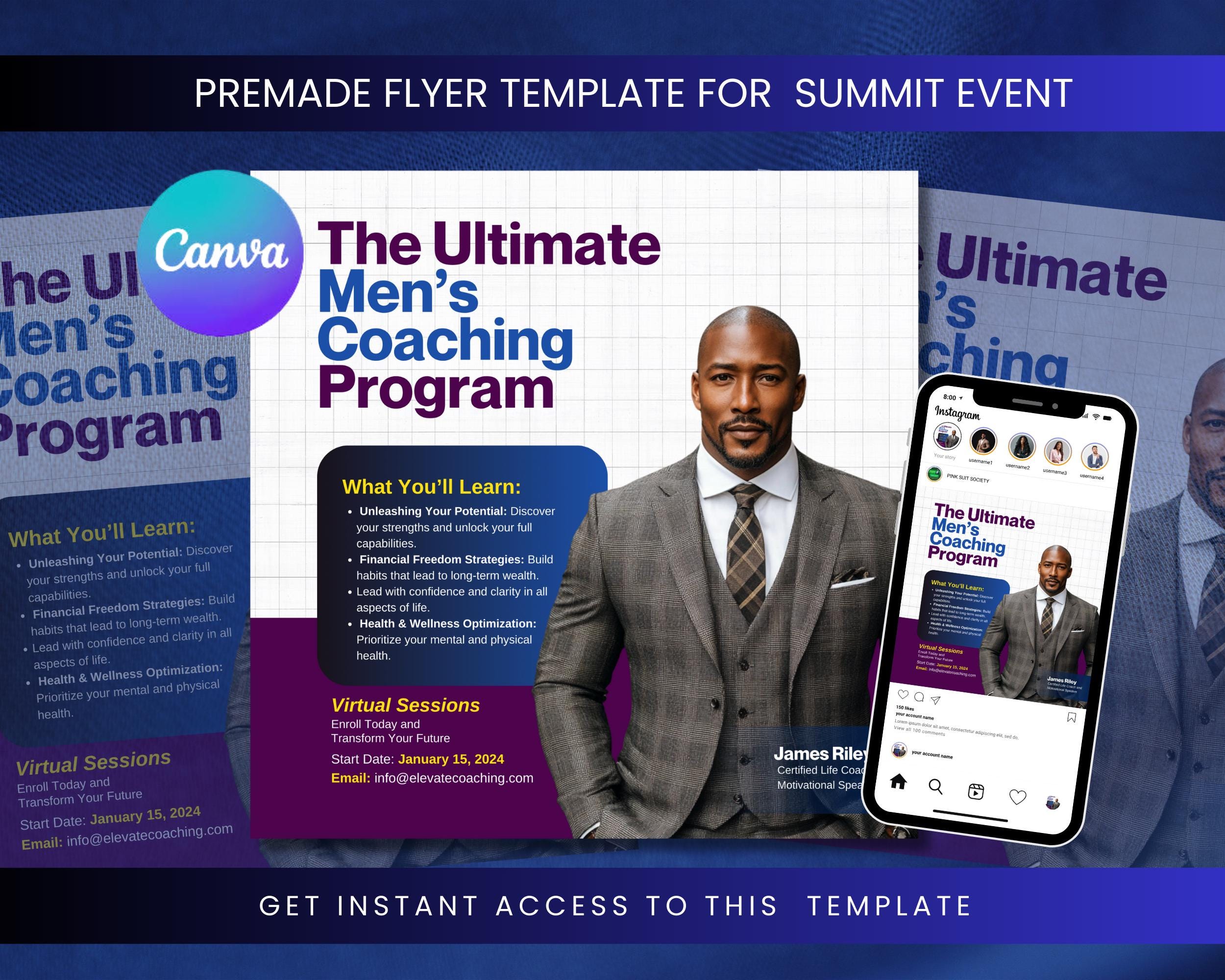 Canva Editable Flyer | DIY Templates for Business Coaching | Premium ...