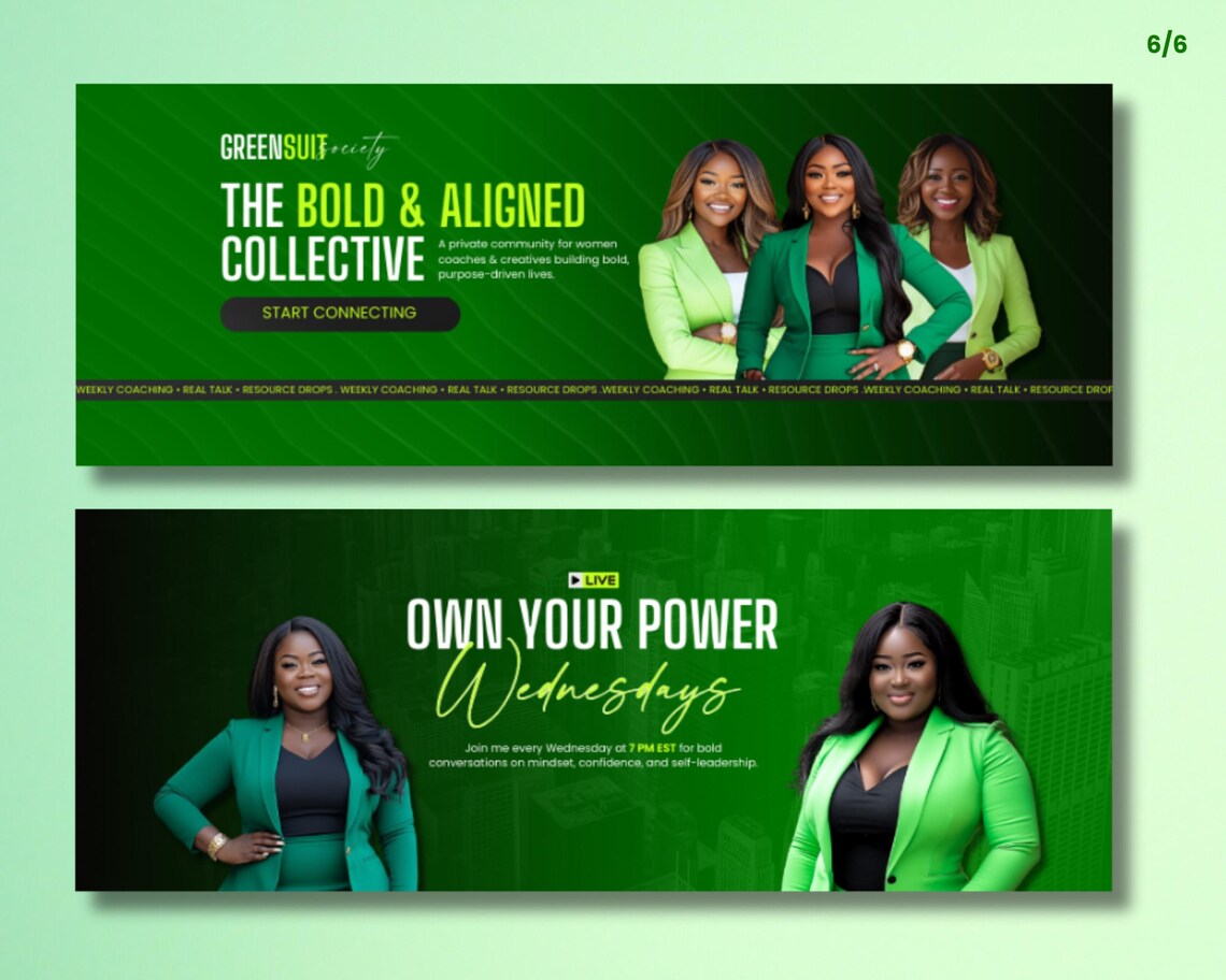 Editable Facebook Banner Templates | 6-in-1 Canva Pack for Coaching ...