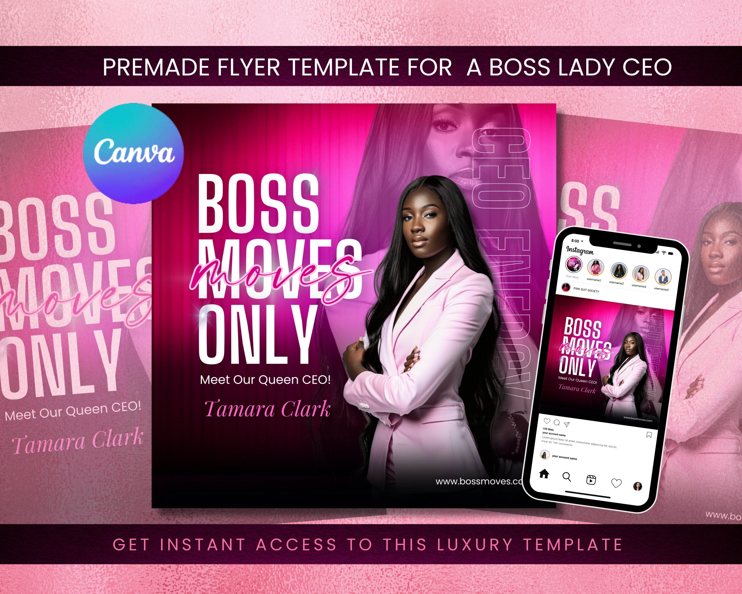 Pink Boss CEO Flyer, Luxury Flyer, Business Flyer, Businesswomen ...