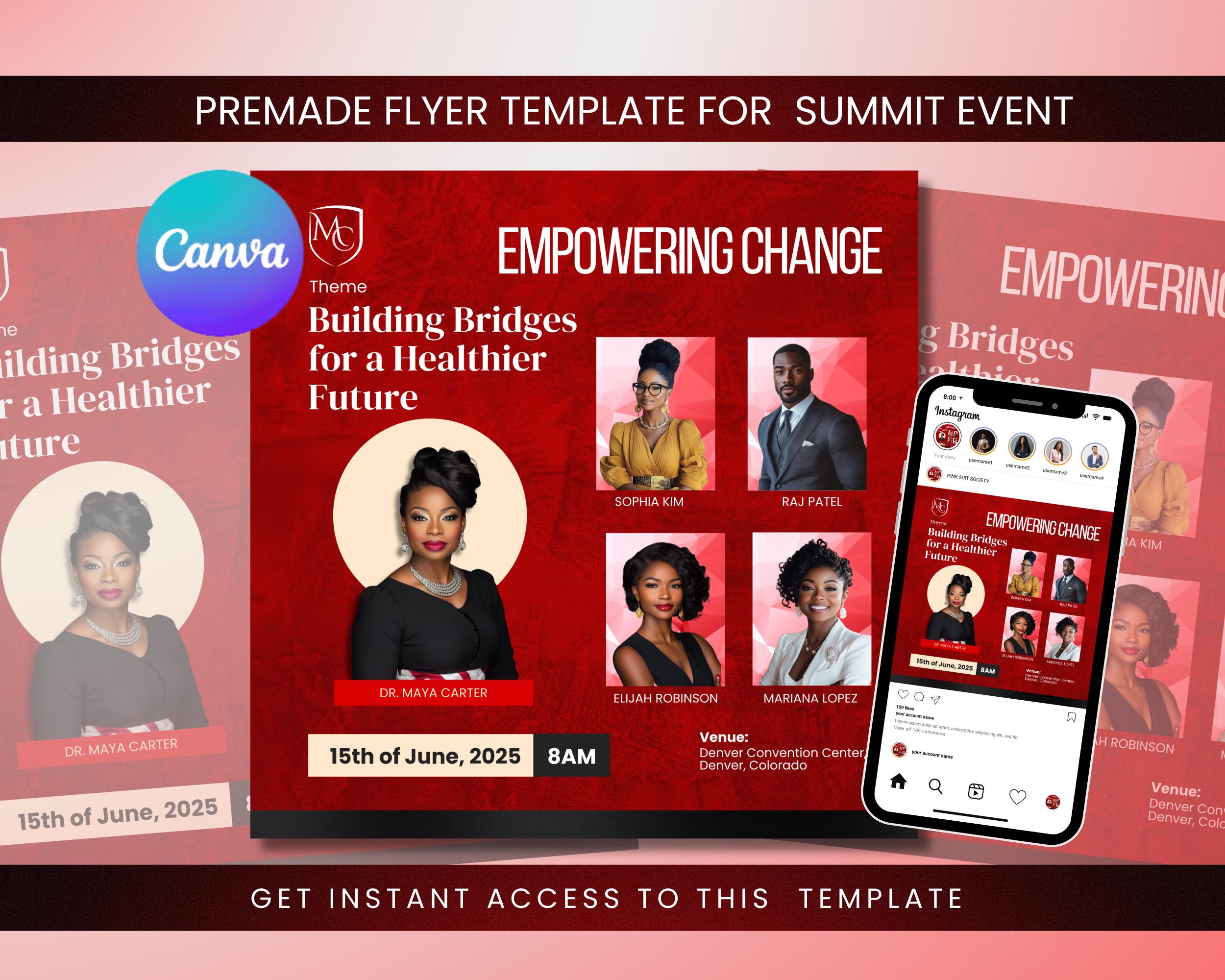 Conference & Summit Flyer Template | Editable Canva Design for Event ...