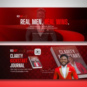 Editable Facebook Banner Templates Red | 6-in-1 Canva Pack for Coaching ...