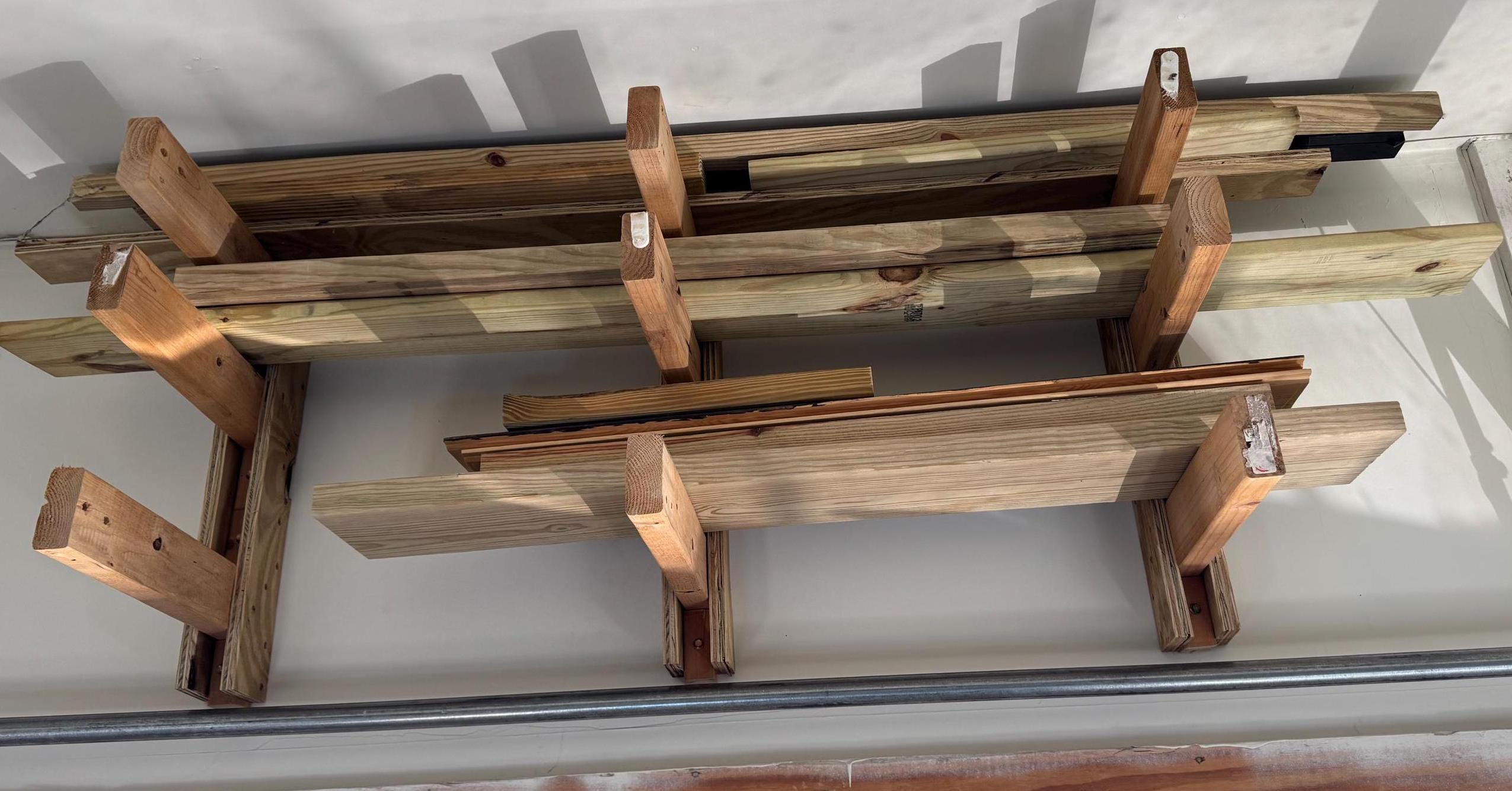 DIY Wall Mounted Lumber Storage Rack - Step-by-step Building and ...