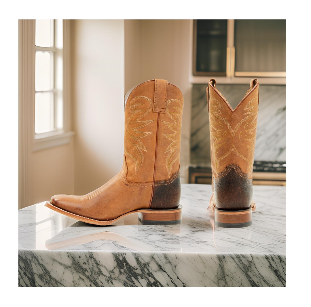 Rugged and Durable Design Mens Mcbride Roughout Western Boots medium ...