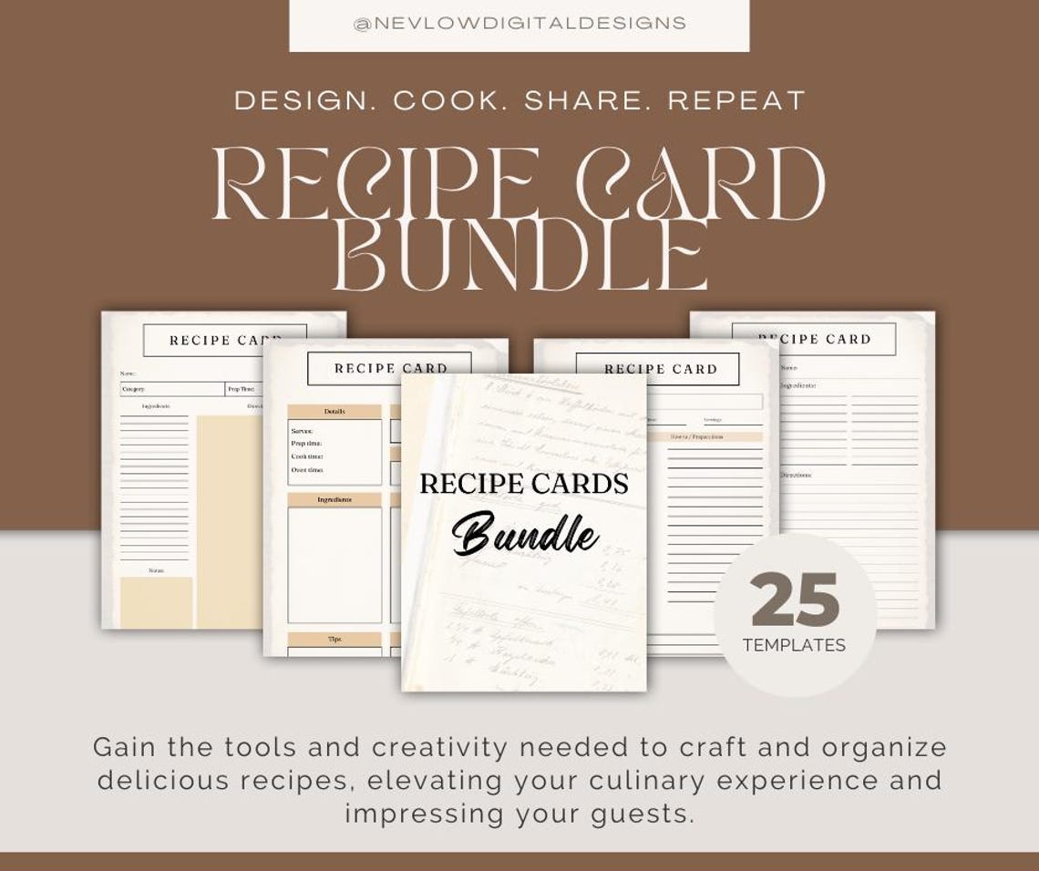 Recipe Card Bundle - Etsy