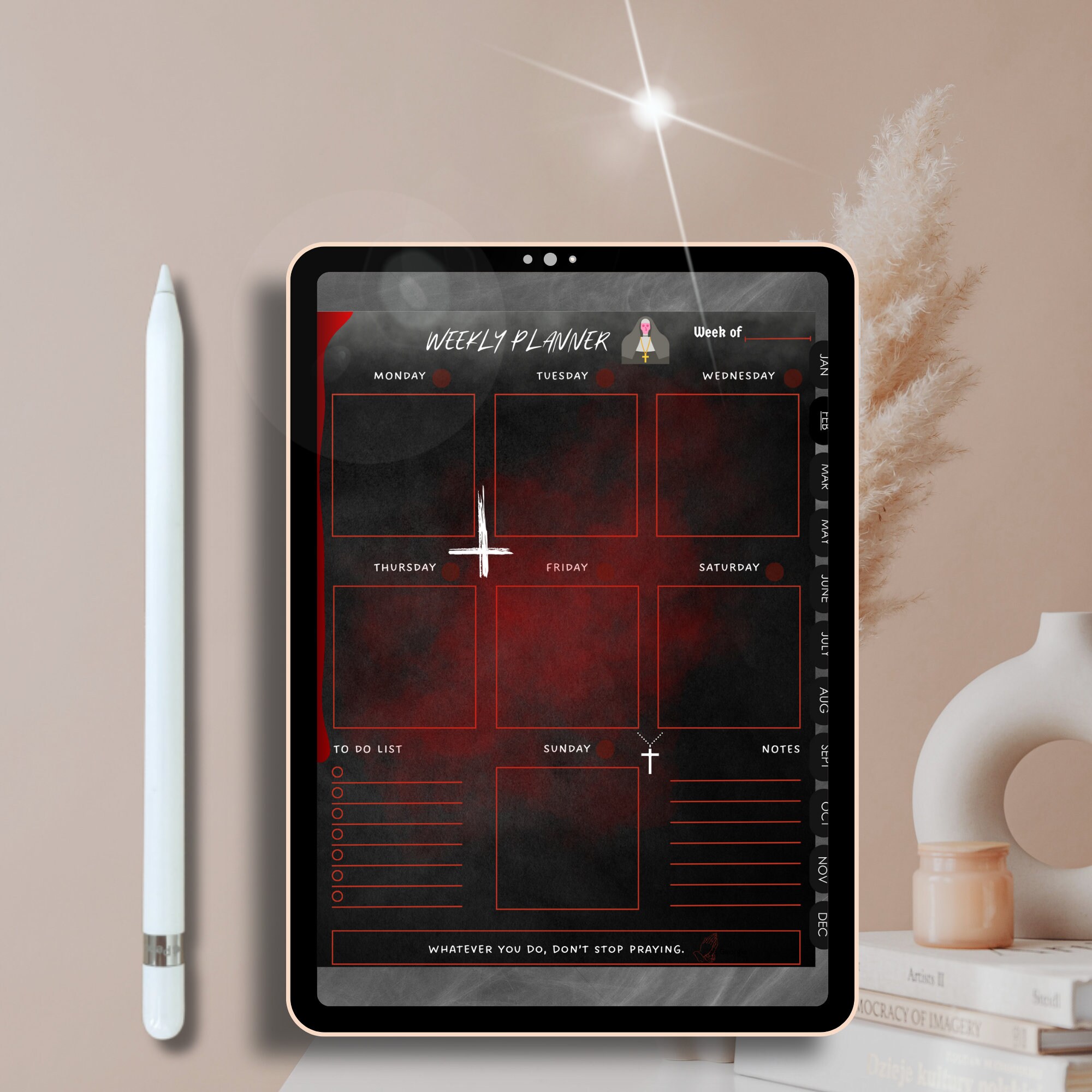 Horror Movie Planner, Printable Yearly, Weekly, Monthly (instant ...