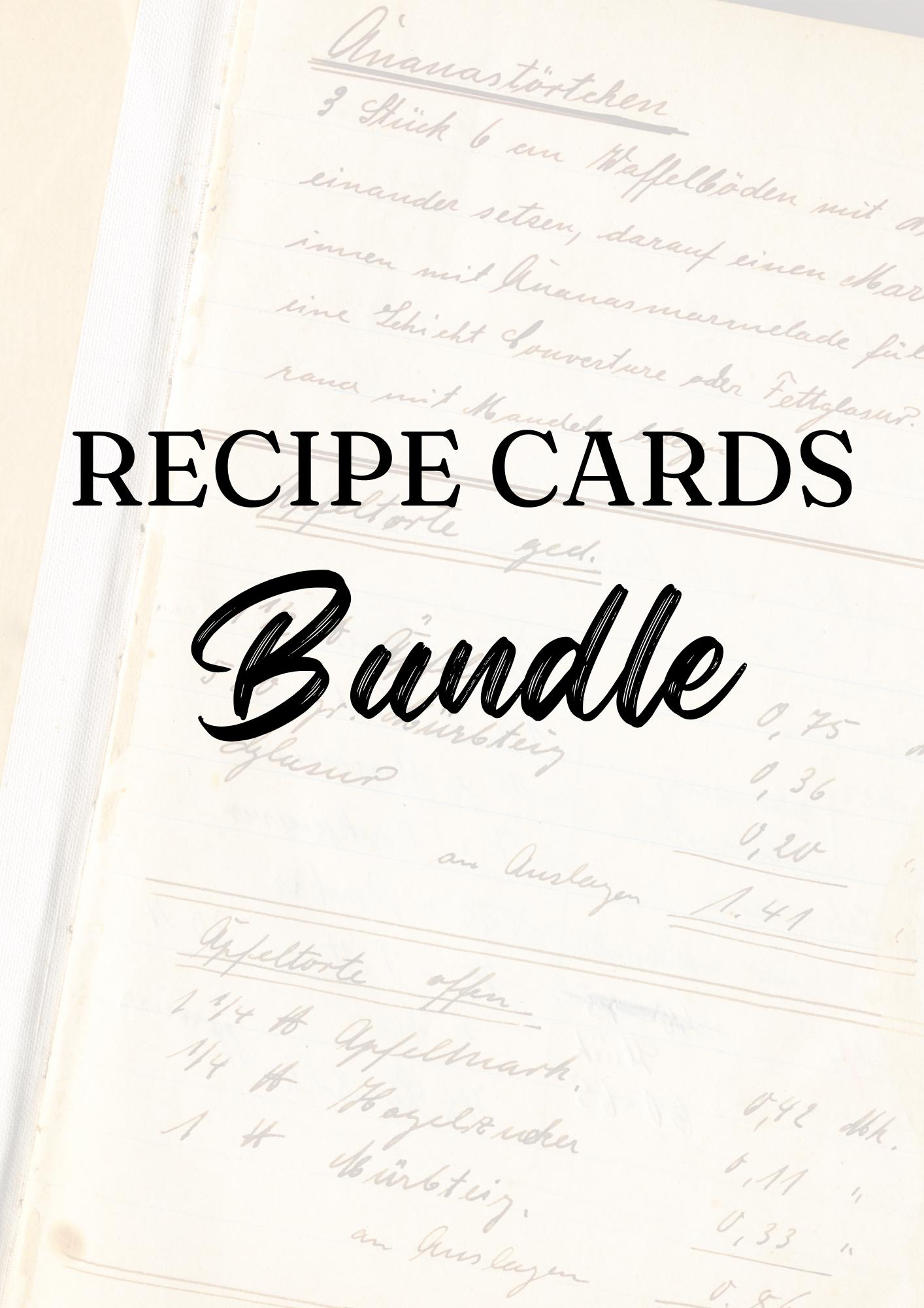 Recipe Card Bundle - Etsy