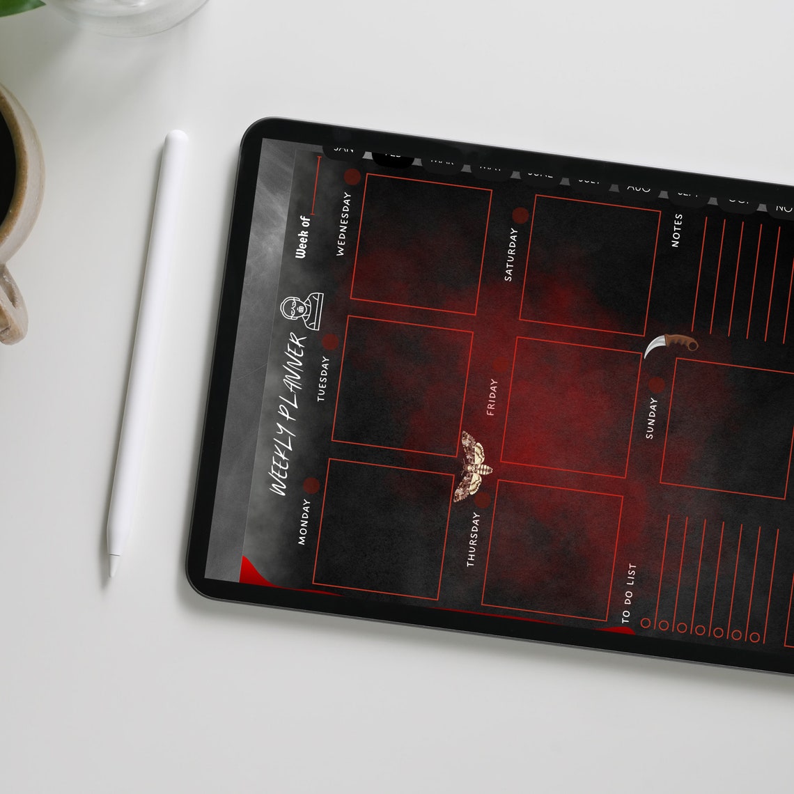 Horror Movie Planner, Printable Yearly, Weekly, Monthly (instant ...