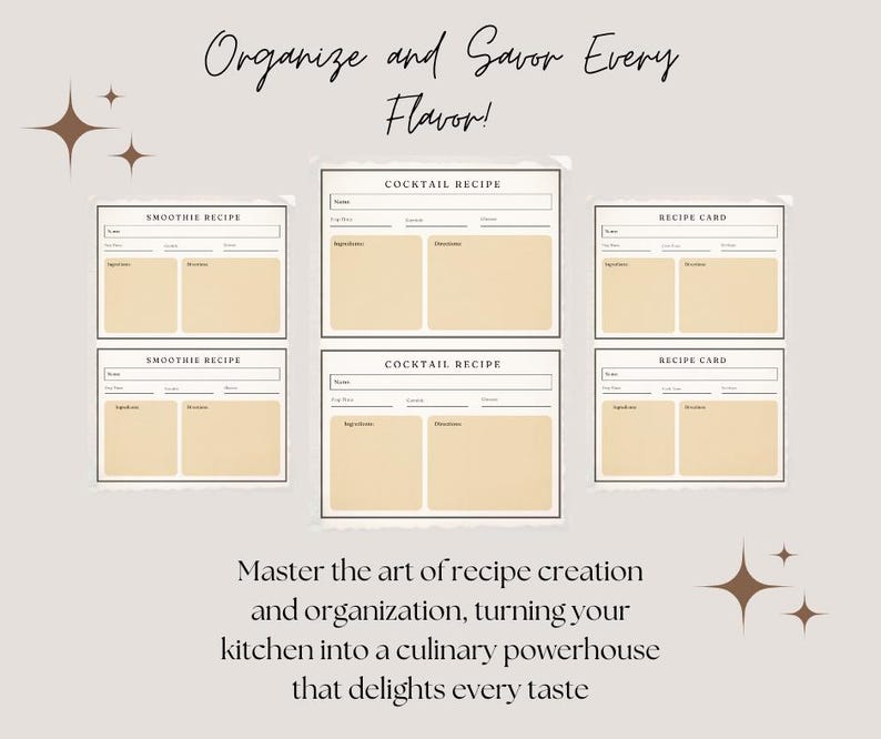 Recipe Card Bundle - Etsy