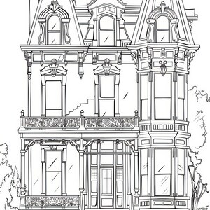 Townhouse Coloring Book - Etsy