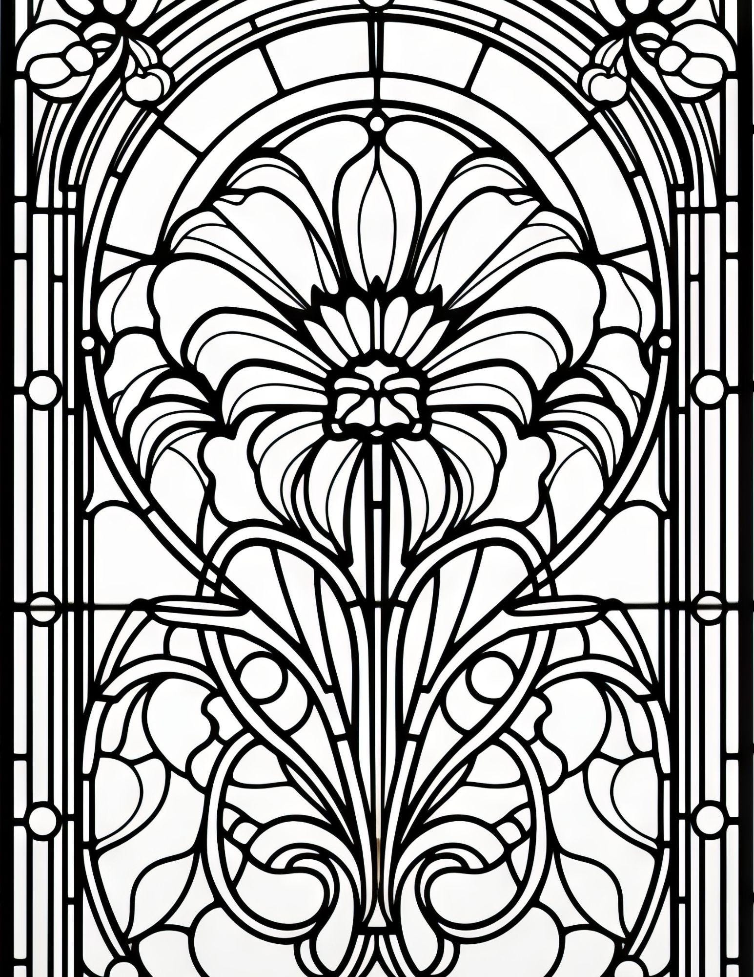 Nouveau Windows Coloring Book Vol. 1 - Etsy