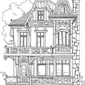 Townhouse Coloring Book - Etsy
