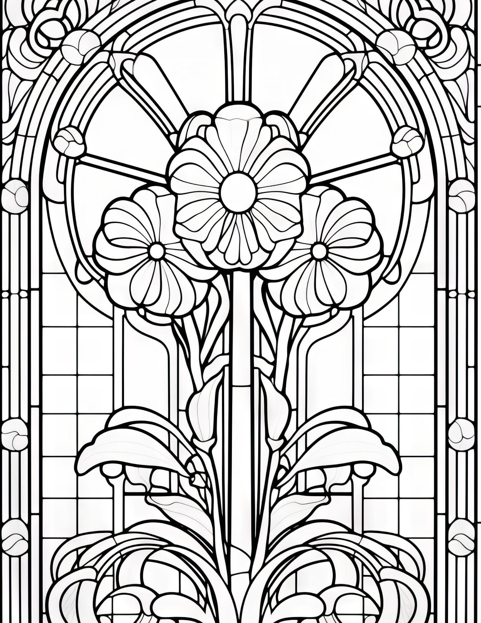 Nouveau Windows Coloring Book Vol. 1 - Etsy