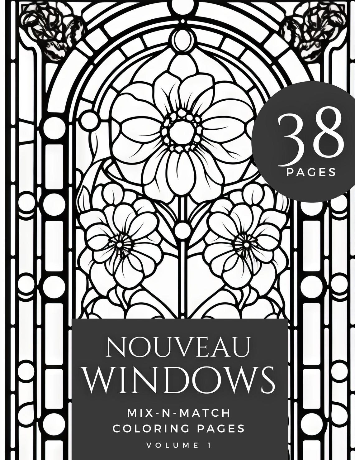 Nouveau Windows Coloring Book Vol. 1 - Etsy