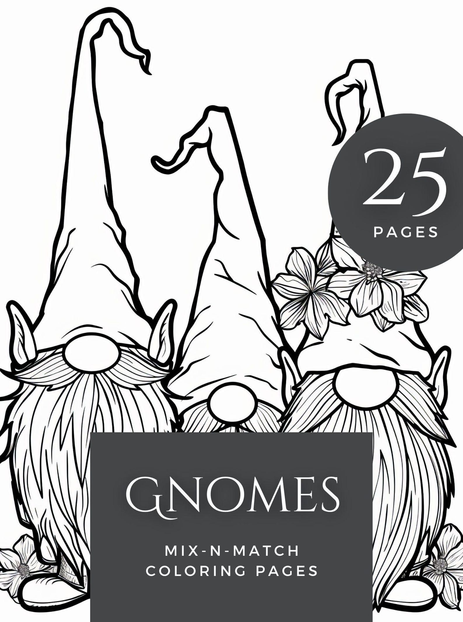 Gnomes Coloring Book - Etsy