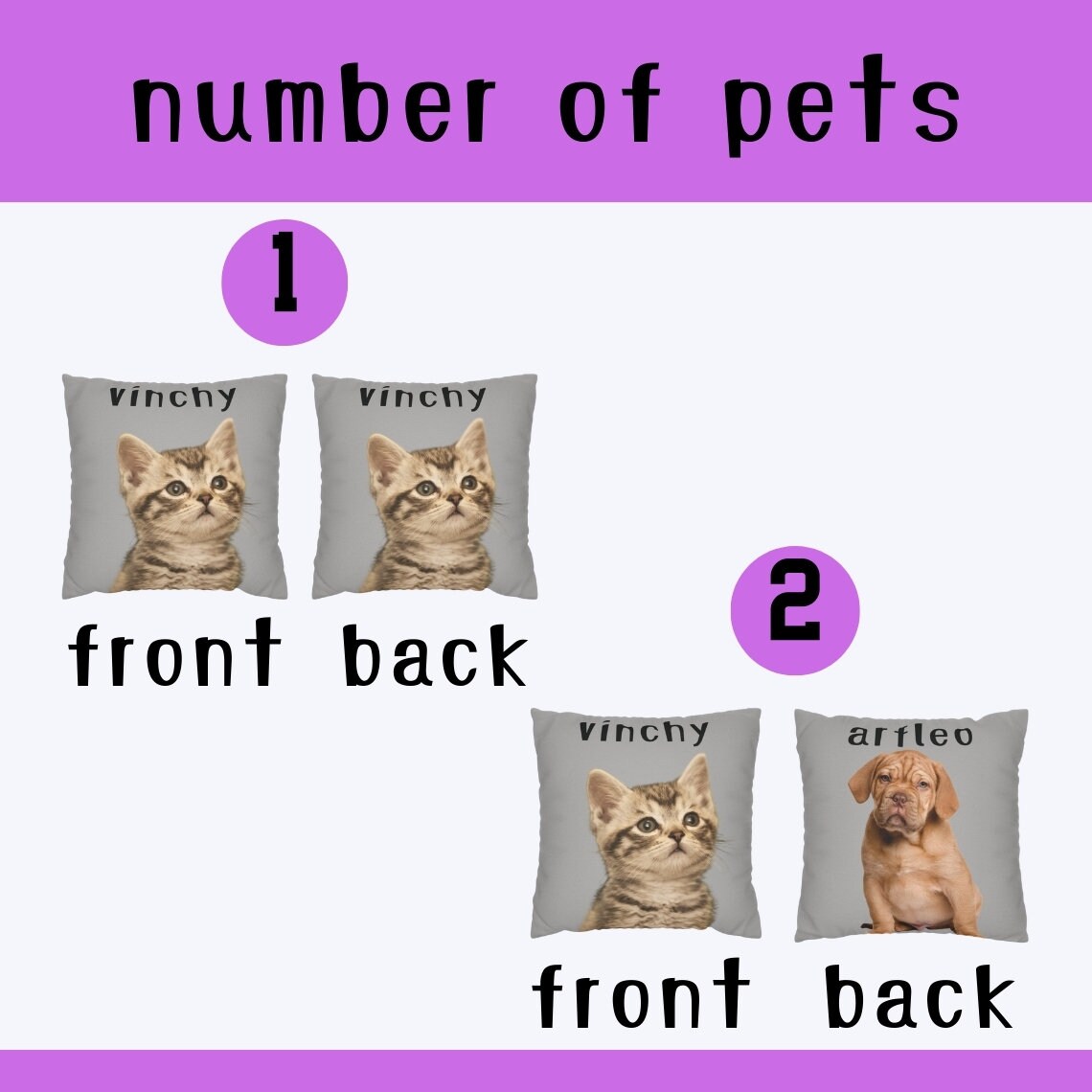 Personalized Pet Pillow | Custom Cat/dog Photo | Custom Name | Photo ...