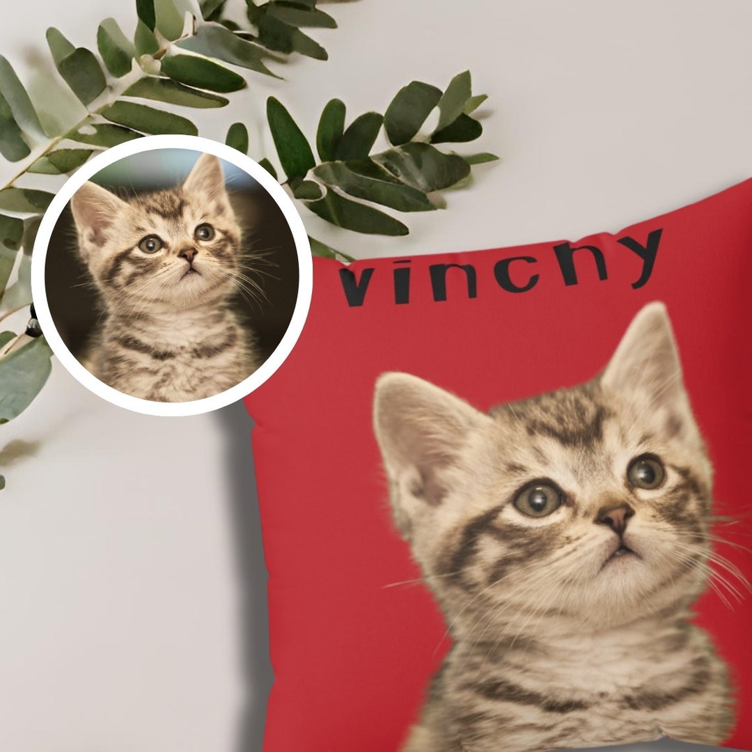 Personalized Pet Pillow | Custom Cat/dog Photo | Custom Name | Photo ...