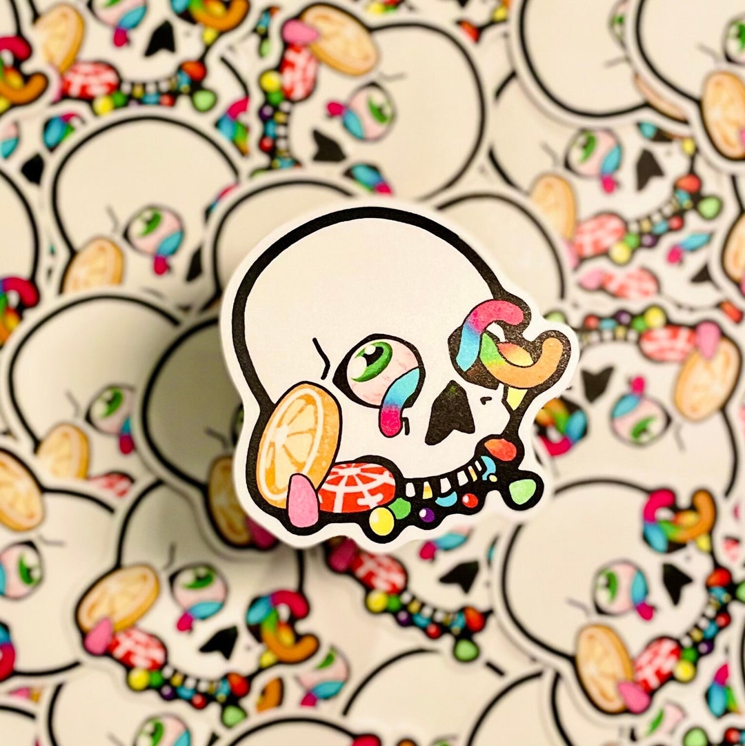Gummi Skull | Vinyl Sticker - Etsy