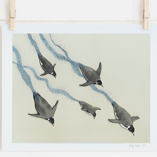 Dive Emperor Penguin Print - Etsy
