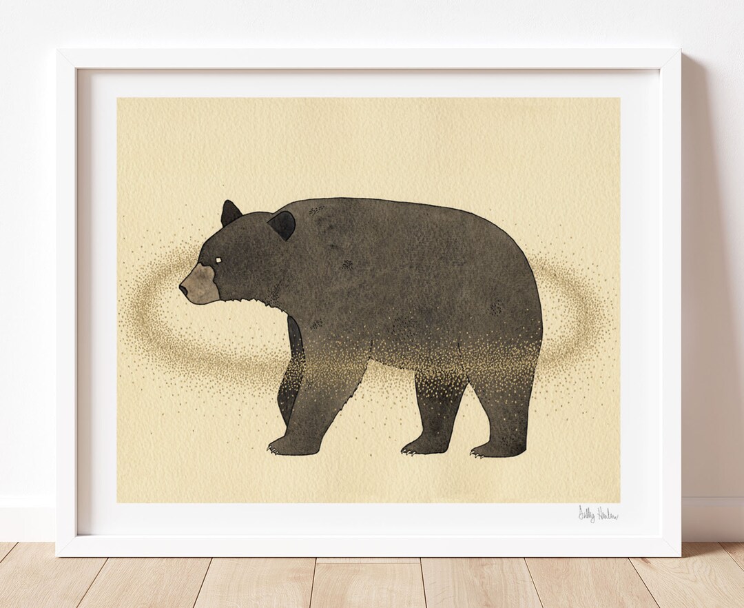 Orbit- Black Bear Print - Etsy