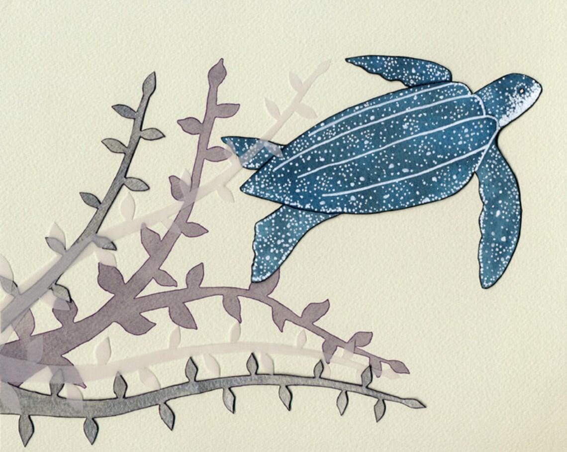 Departure Leatherback Sea Turtle Print Unframed - Etsy