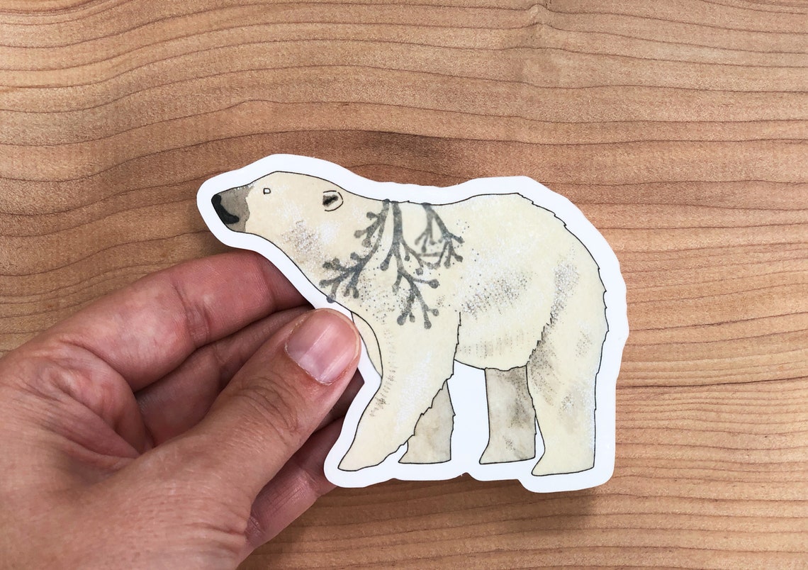 Polar Bear Vinyl Sticker - Etsy