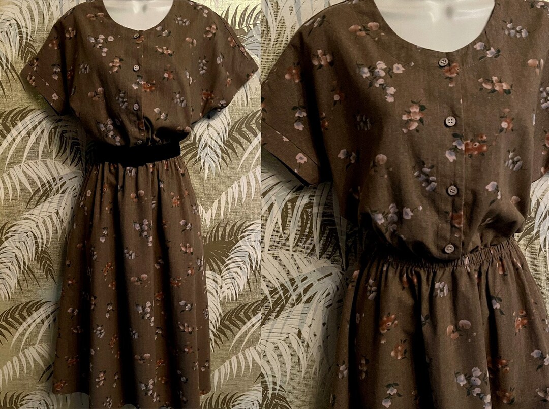 Vintage Cotton Modest Secretary 80s Church Dress Sz 8 10 - Etsy