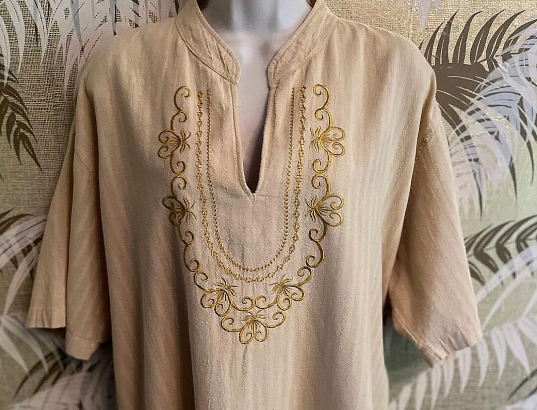 Vintage KATHMANDU Imports Cotton Embroidered Big Shirt / Folk - Etsy