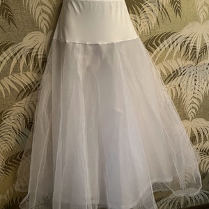 Vintage White Crinoline Skirt Slip Formal Maxi Half Slip / Plus Size ...
