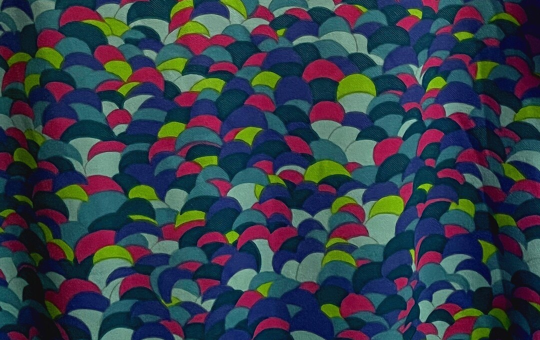 Vintage 60s Psychedelic Fabric Polyester Stretch Kniw Material Yardage ...