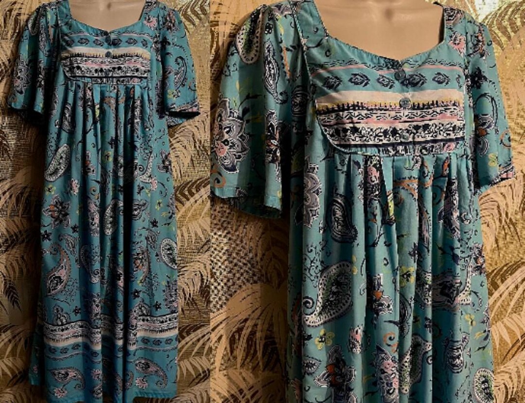 Vintage 80s PHASES Smock Dress Maternity Housedress Tent Plus Size 3X ...