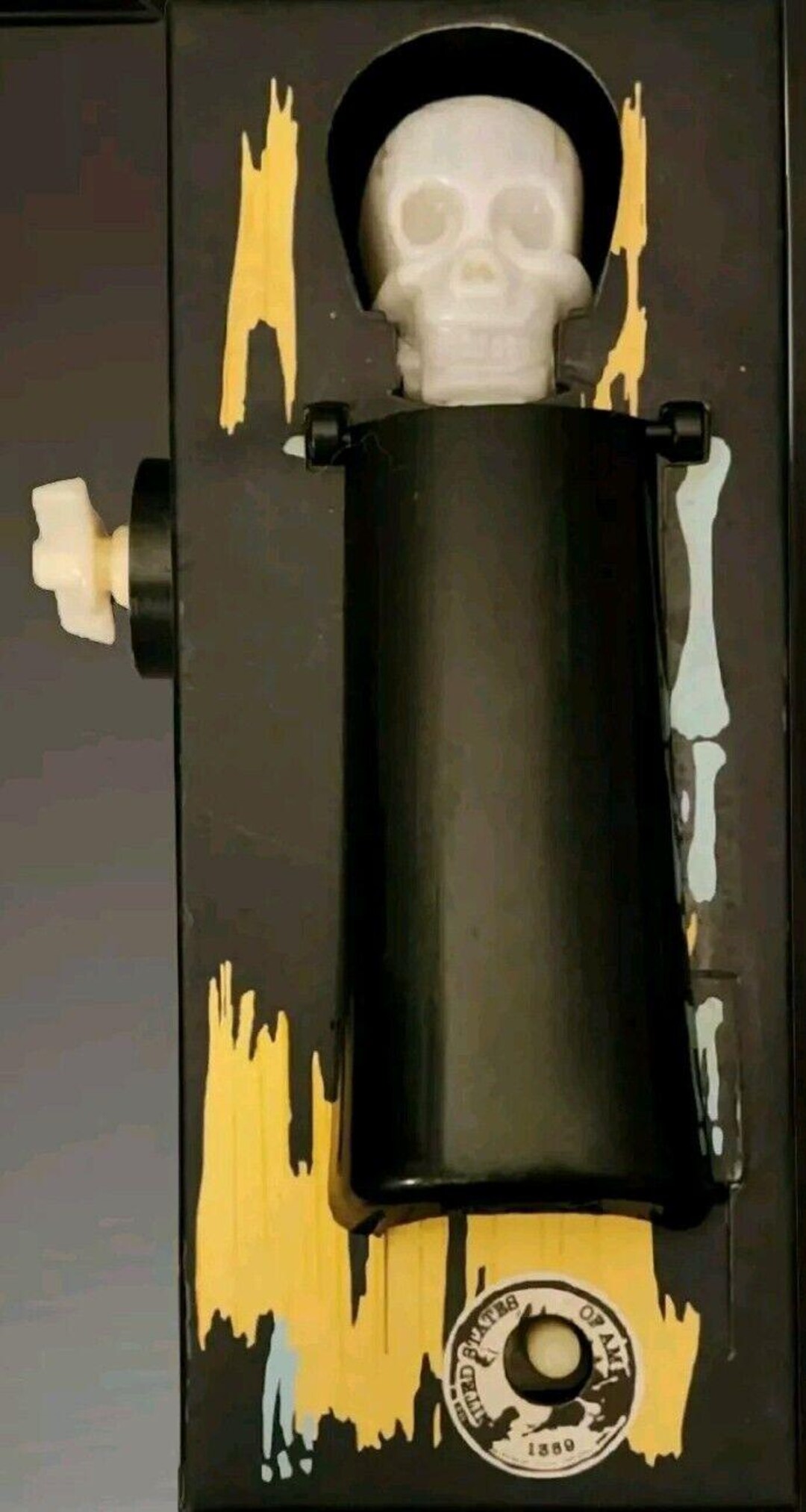 Ever Last Coin Creepy COFFIN BANK Black Wind-up SKELETON Tested Works ...