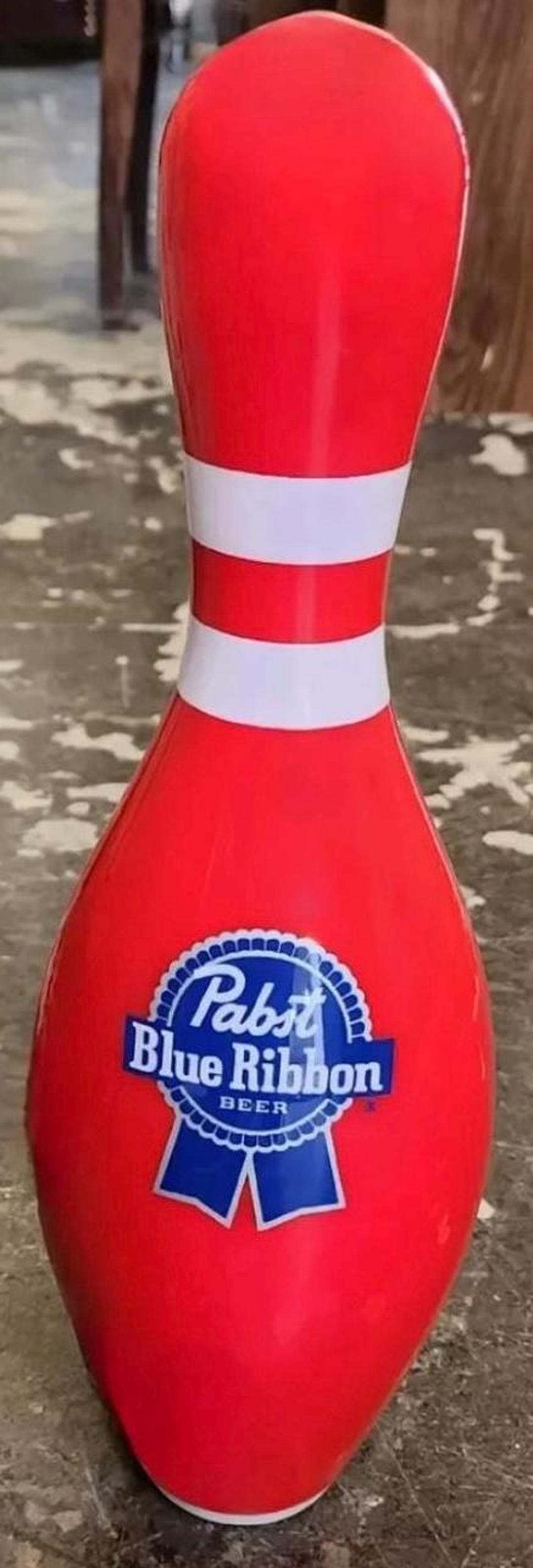 Red Advertising PABST BLUE RIBBON Beer Full Size Wood Bowling Pin Rare ...