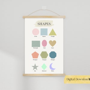 Shape Educational Poster, Nursery Wall Print, Playroom Wall Decor ...
